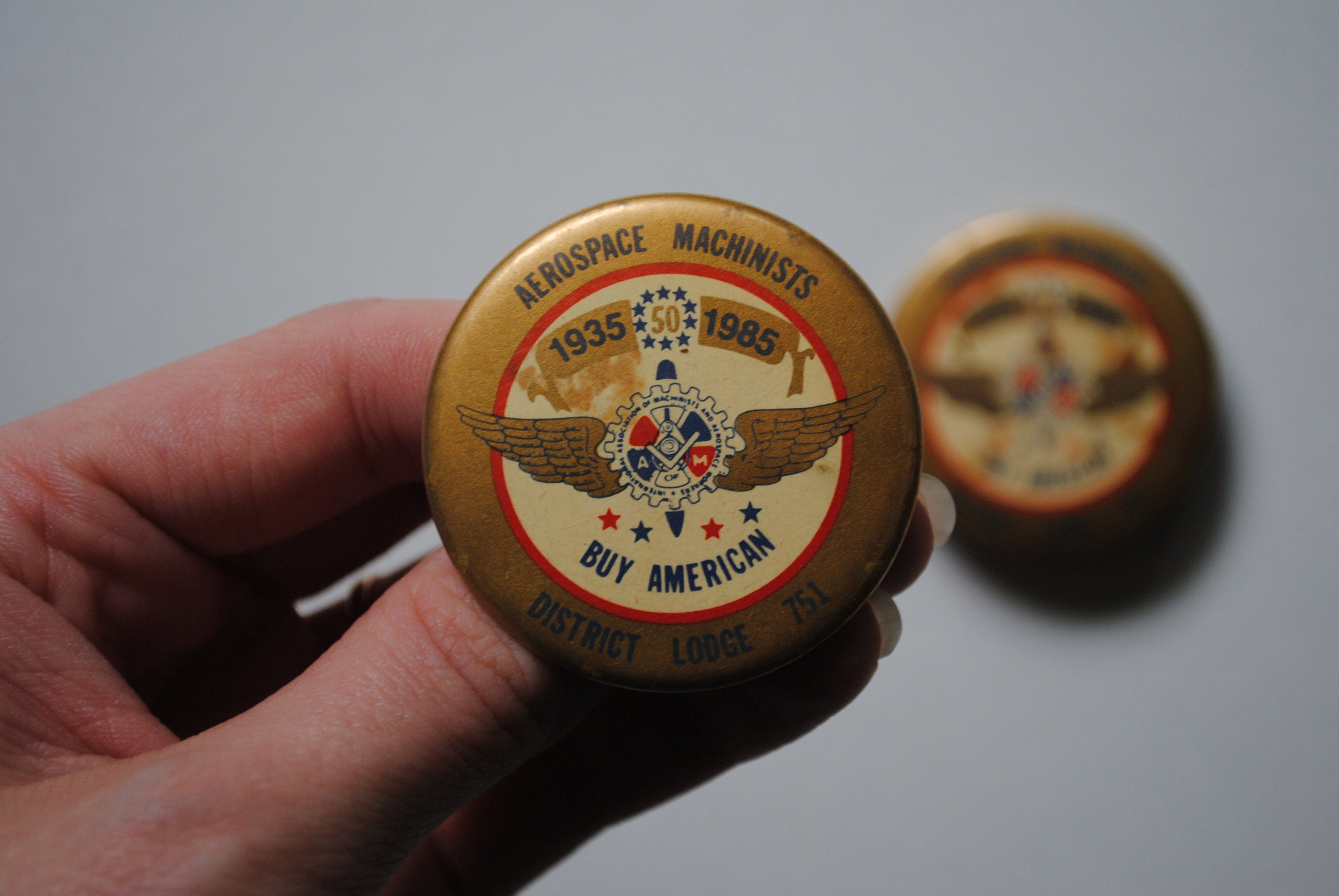 Vintage District Lodge 751 Union Button Aerospace Machinists - Etsy