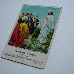1902 the Promise of Power Antique Evangelical Lesson Card - Thomas & Mattill - Jesus With ...