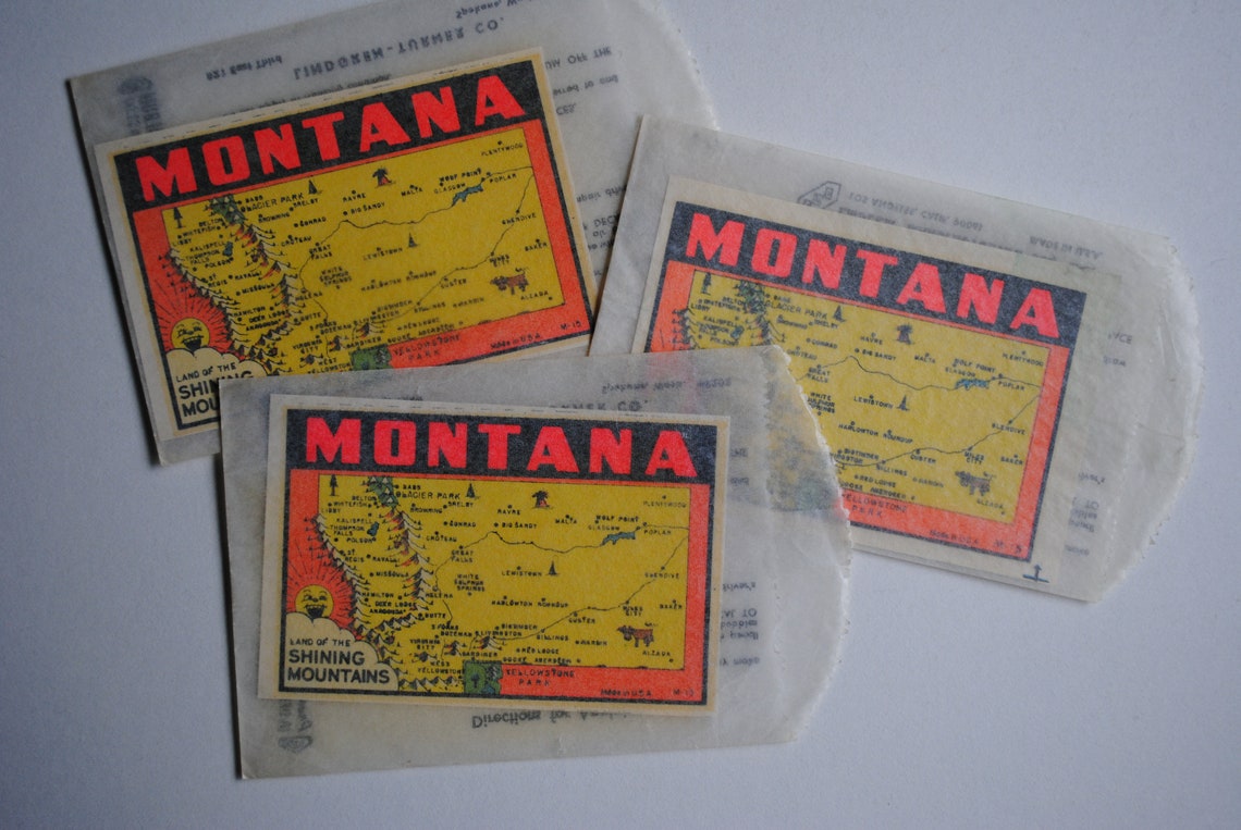 Original Montana State Travel Decal MT Retro Window | Etsy