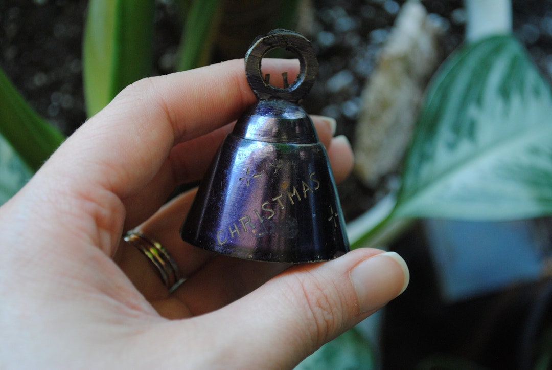 Vintage Christmas Greetings Bell Purple Bells of Sarna - Etsy