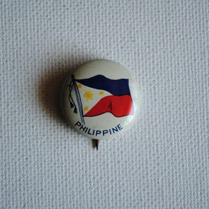 Vintage Philippine Flag Pin Back Button - Flags of the World Pinback ...