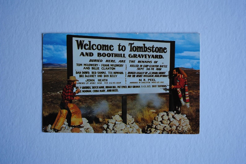 1960's Tombstone Arizona Postcard - Welcome to Tombstone and Boothill ...