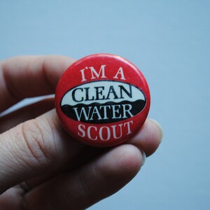 Vintage I'm A Clean Water Scout Pin Back Button Boy - Etsy