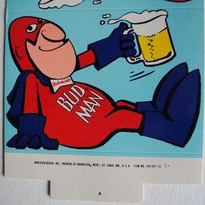 Vintage 1973 Bud Man Budweiser Advertising Stand up - Table Tent - Two ...