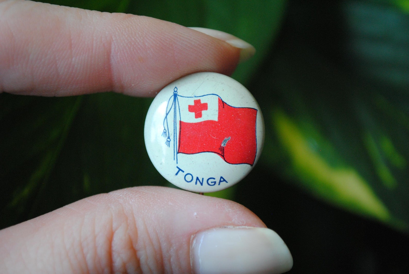 Vintage Tonga Flag Pin Back Button - Flags of the World Pinback - Lapel ...