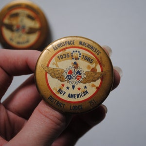 Vintage District Lodge 751 Union Button Aerospace Machinists - Etsy