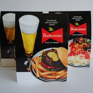 Vintage 1974 Budweiser Advertising Stand up - Table Tent - Two Sided ...