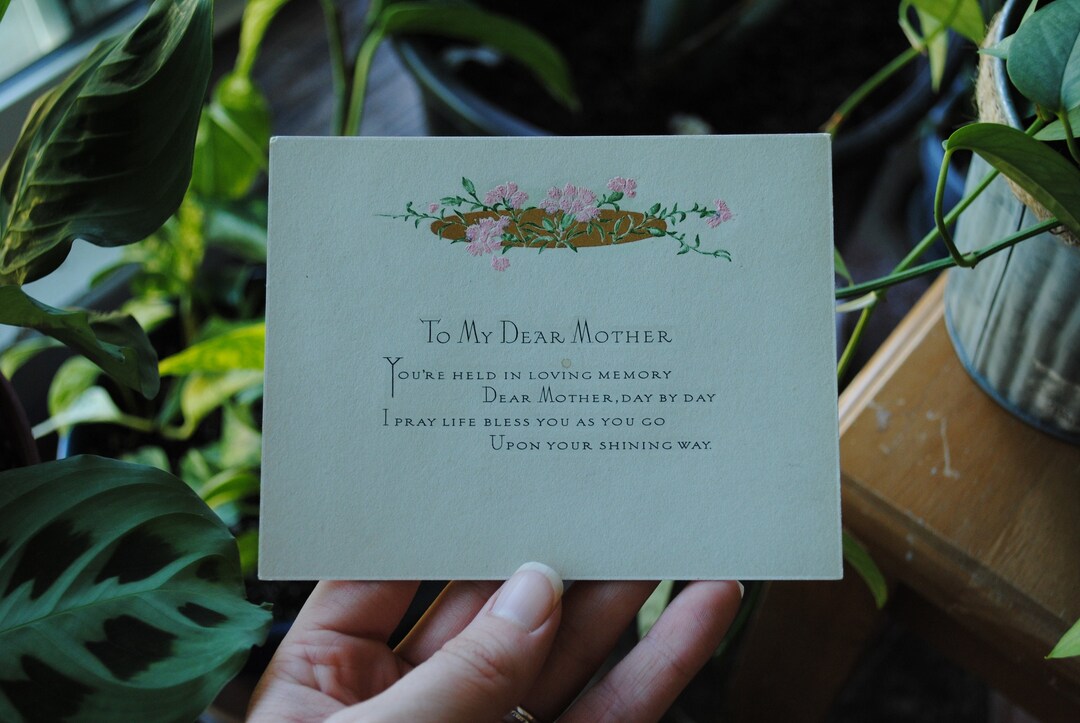 1920's to My Dear Mother - Embossed With Flocking - Antique Mother's ...