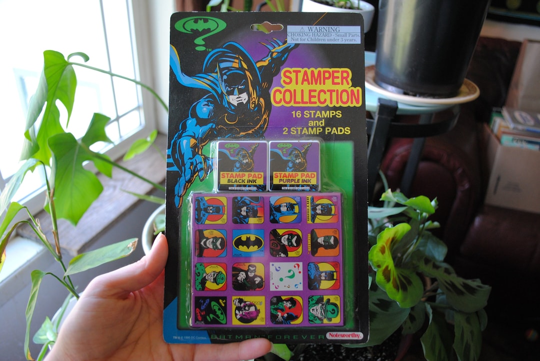 1995 Batman Forever Stamper Collection 16 Stamps and 2 Stamp Pads DC ...