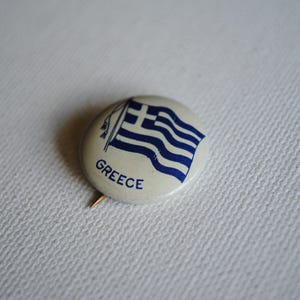 Vintage Greece Flag Pin Back Button - Flags of the World Pinback ...