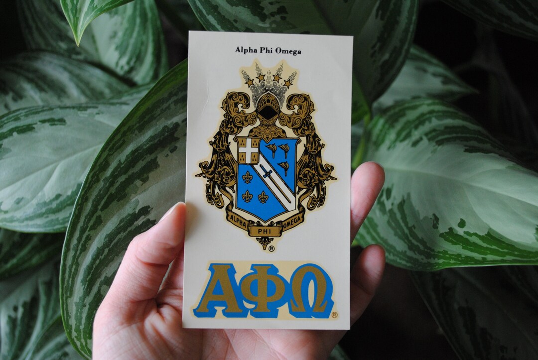 Original Alpha Phi Omega Decal - Fraternal Retro Window Sticker - Crest ...