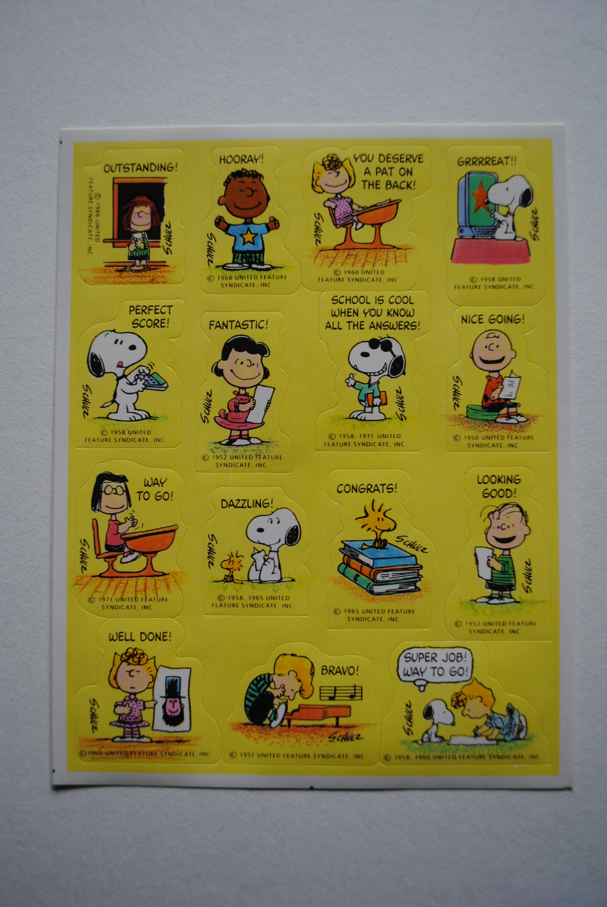 Vintage Peanuts Stickers Sheet Hallmark United Syndicate - Etsy