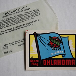 Original Oklahoma Flag Travel Decal - OK - Retro Window Sticker ...