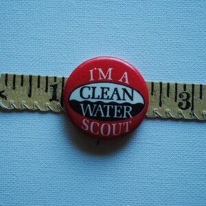 Vintage I'm A Clean Water Scout Pin Back Button Boy - Etsy