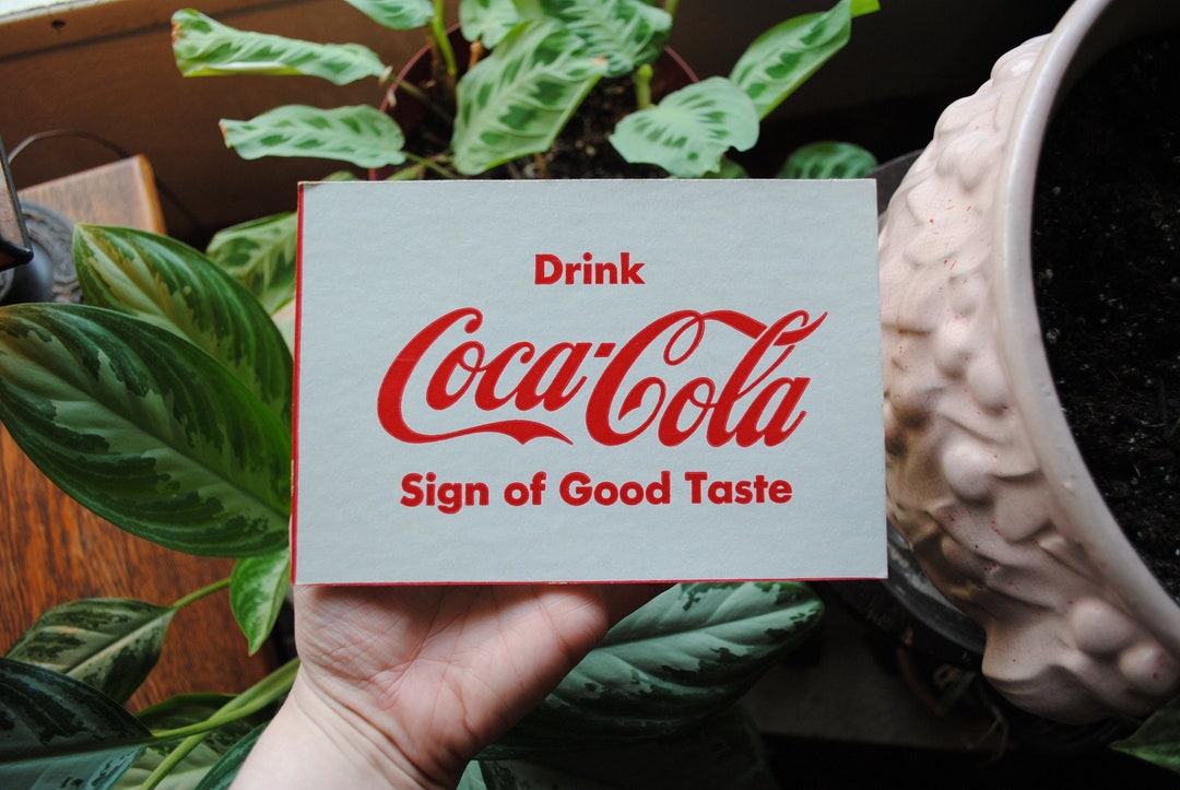 Vintage Coca-cola Advertising Sign - One Sided Cardboard Sign - Drink ...