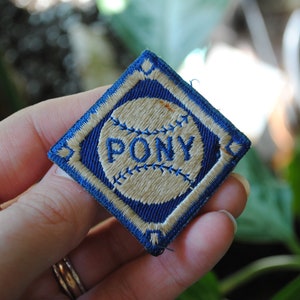 Vintage Pony Baseball Patch Blue and White Embroidered Patch - Etsy