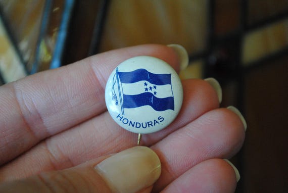 Vintage Honduras Flag Pin Back Button - Flags Of The … - Gem
