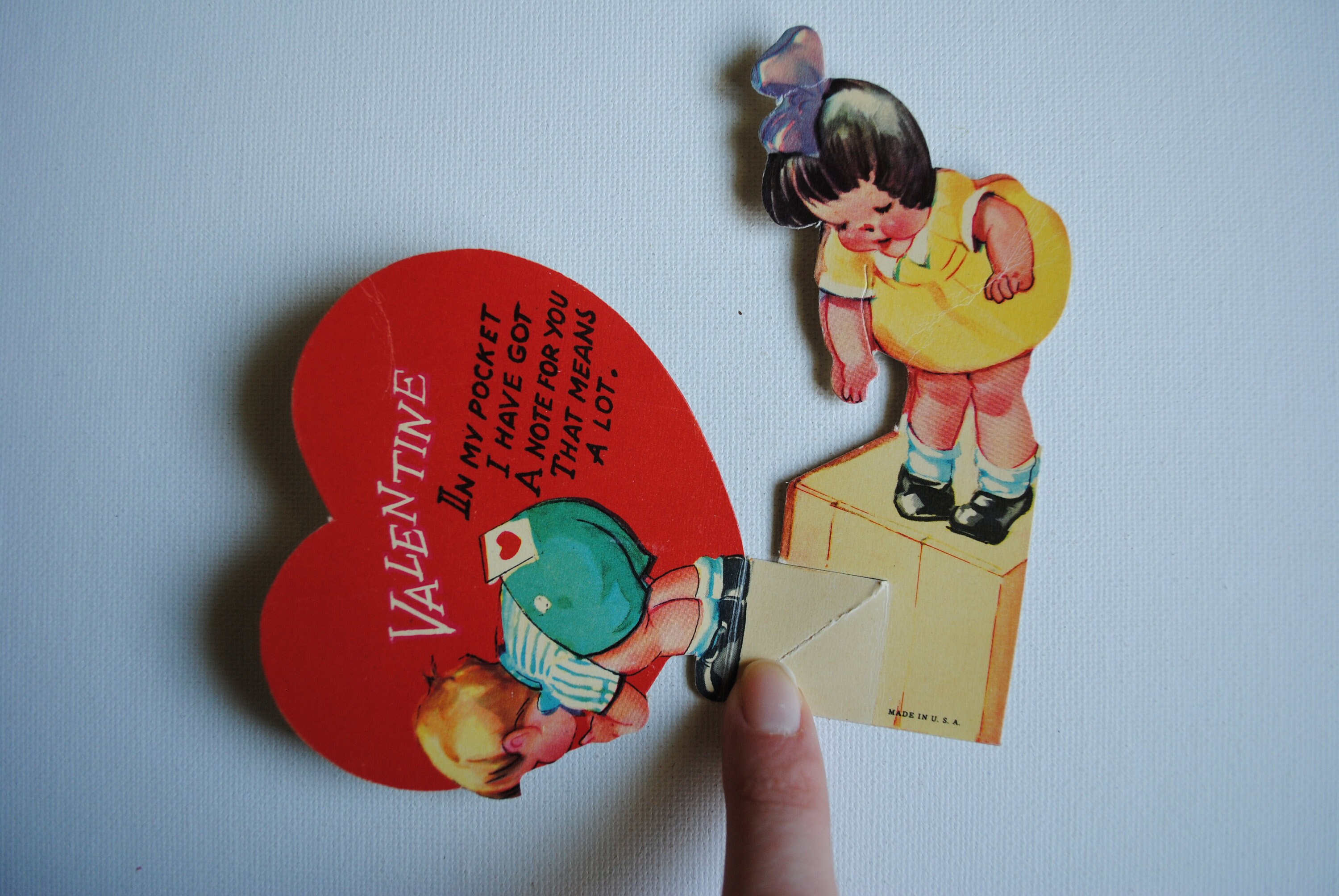 1950's in My Pocket I Have Got A Note Valentine - Girl and Boy - Made ...