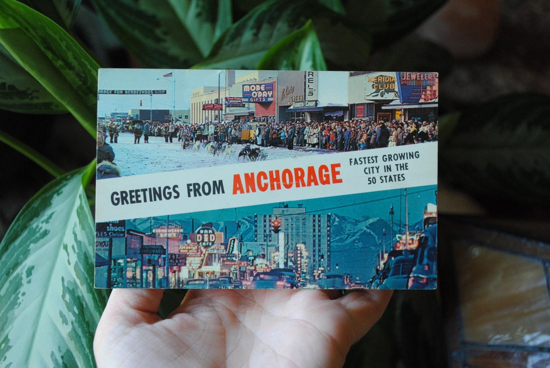 Vintage Greetings From Anchorage Postcard - Alaska Souvenir - Split ...