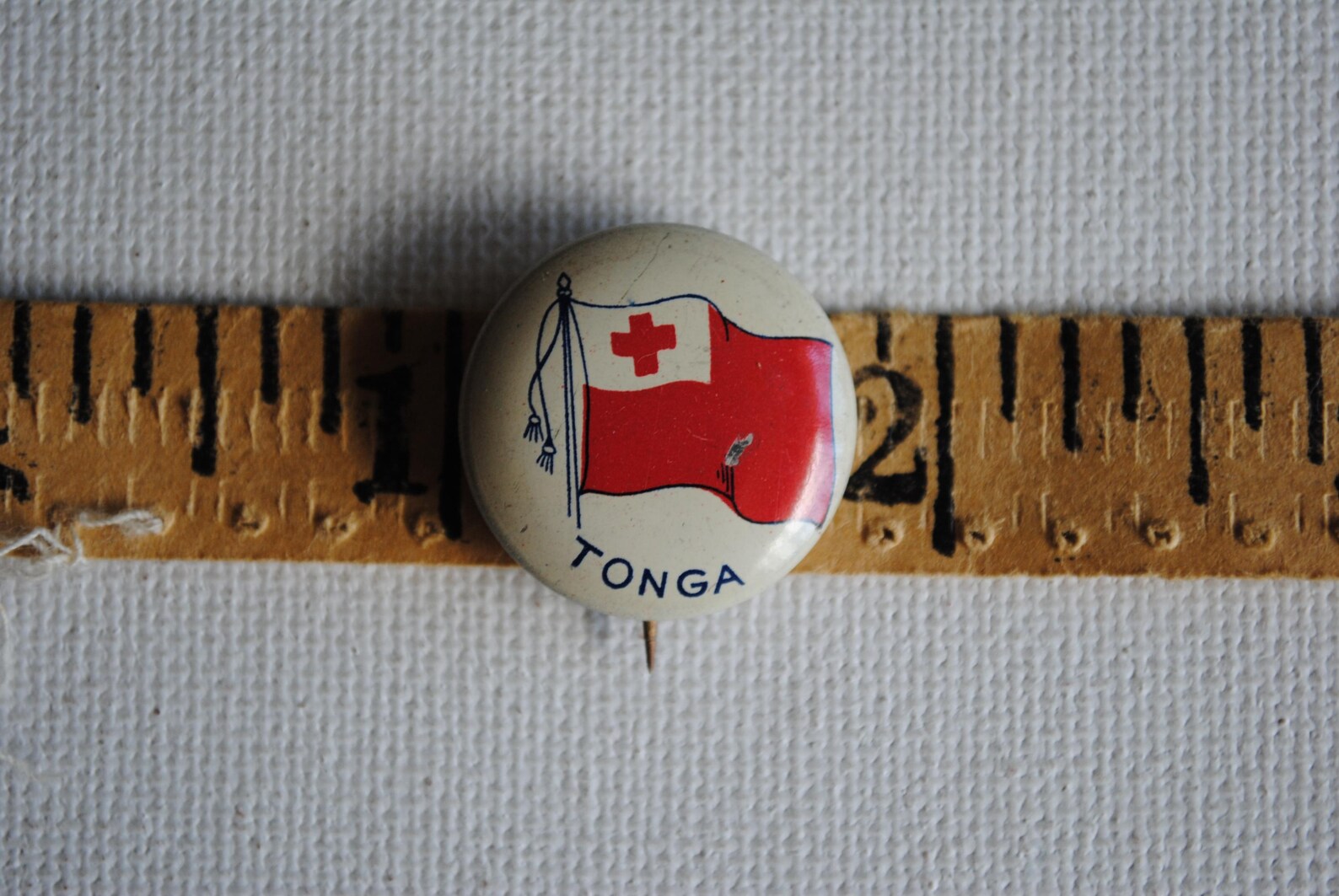 Vintage Tonga Flag Pin Back Button - Flags of the World Pinback - Lapel ...