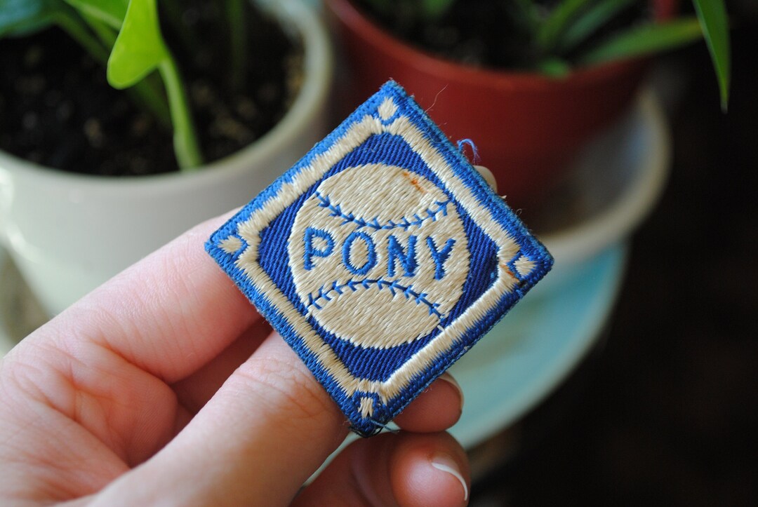 Vintage Pony Baseball Patch Blue and White Embroidered Patch - Etsy