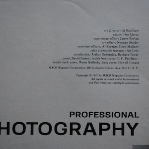 1957 Professional Photography Magazine - by MACO Magazine Corporation ...
