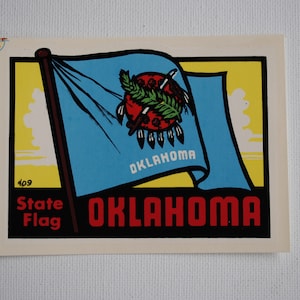Original Oklahoma Flag Travel Decal - OK - Retro Window Sticker ...