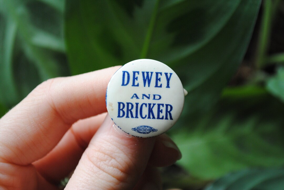 Vintage Dewey and Bricker Pin - Original Dewey 1944 Presidential ...