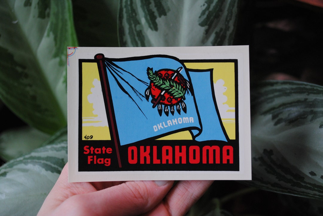 Original Oklahoma Flag Travel Decal - OK - Retro Window Sticker ...