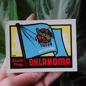Original Oklahoma Flag Travel Decal - OK - Retro Window Sticker ...