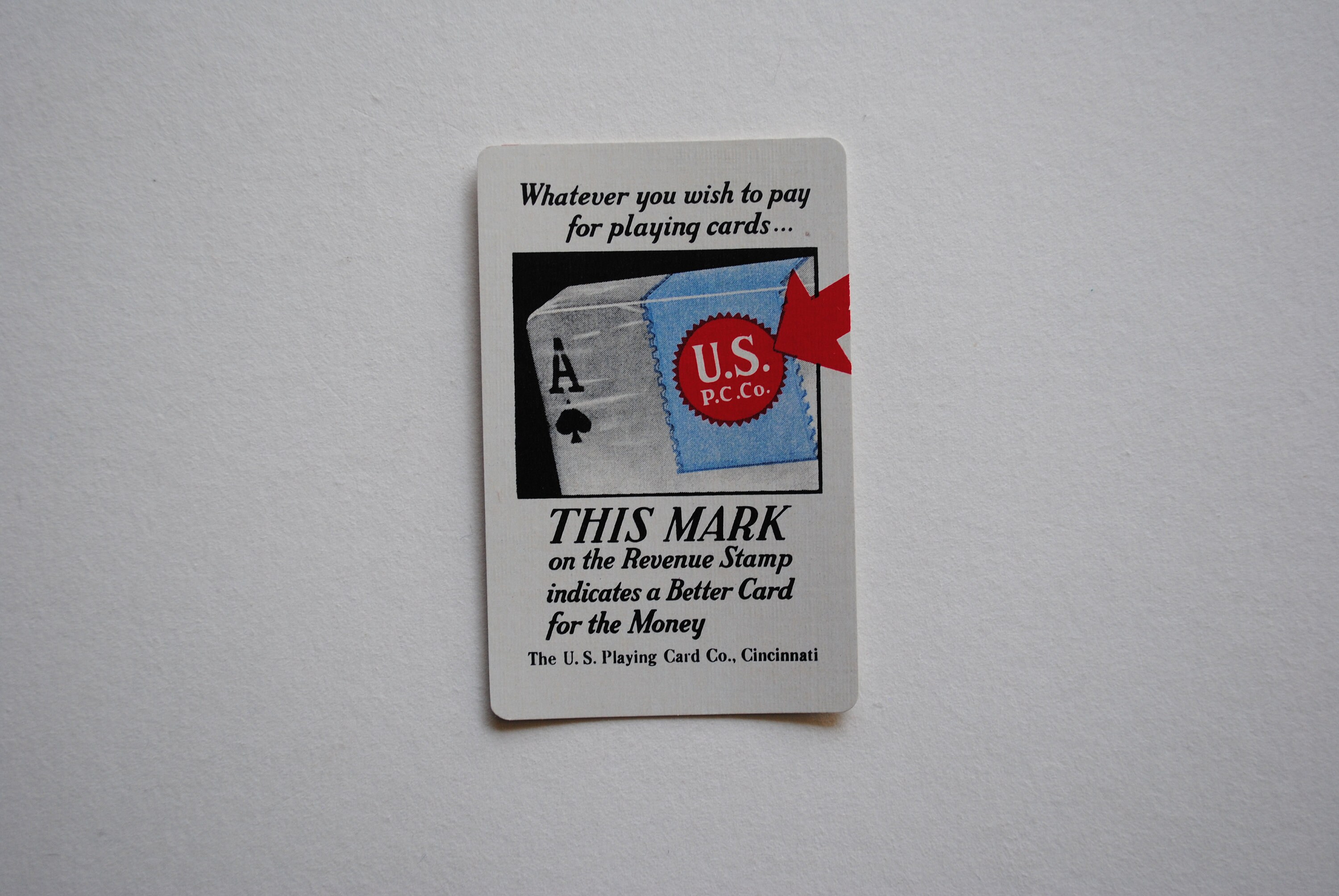 1926 US Playing Card Company Rule Card - Auction Bridge Table of Points ...