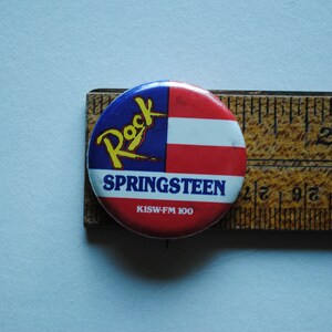 Vintage Bruce Springsteen KISW FM 100 Pin Back Button 1980's Rock ...