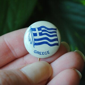 Vintage Greece Flag Pin Back Button - Flags of the World Pinback ...