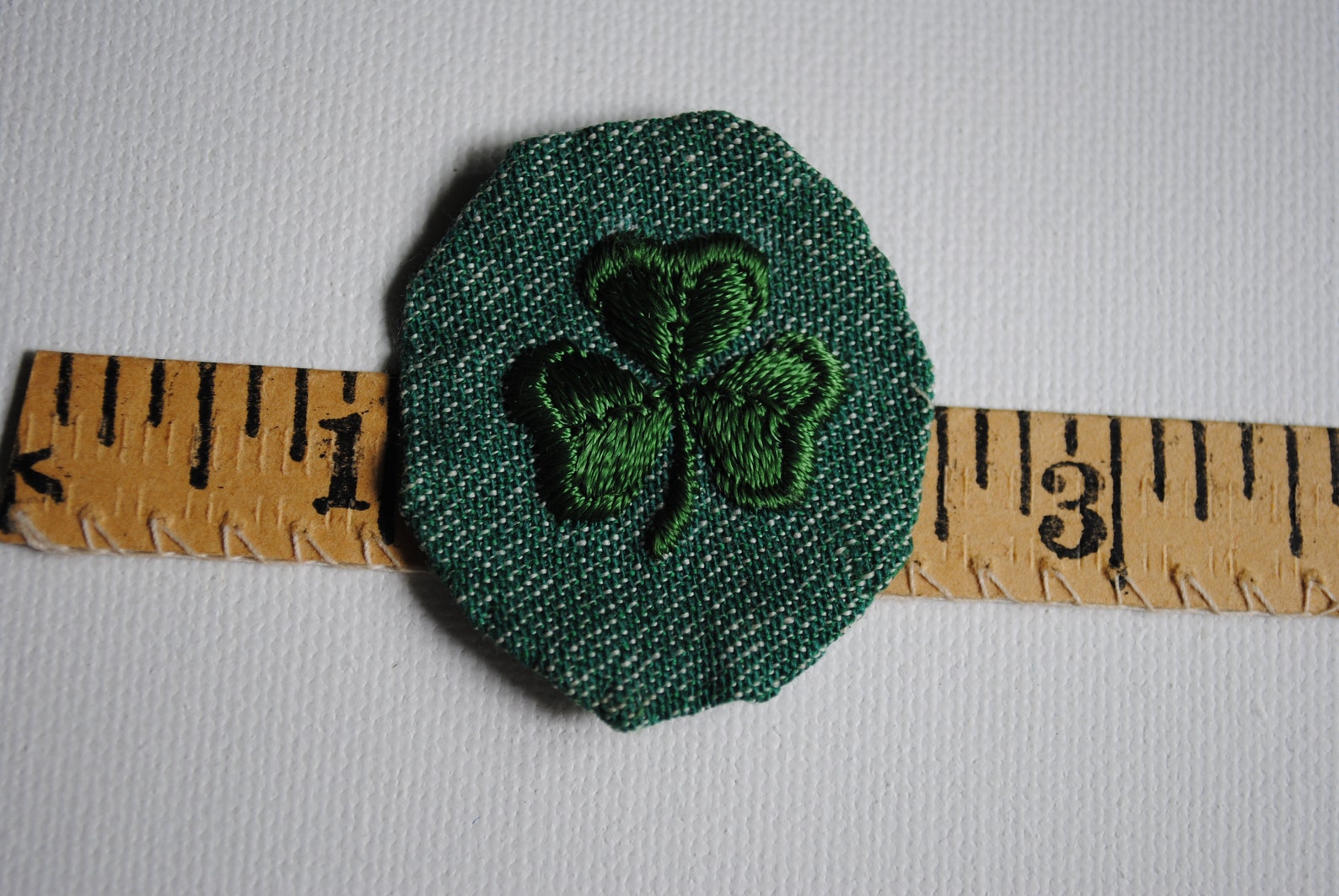 Vintage Girl Scouts Second Class Emblem - Clover - Silver Green Fabric ...