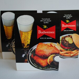 Vintage 1974 Budweiser Advertising Stand up - Table Tent - Two Sided ...