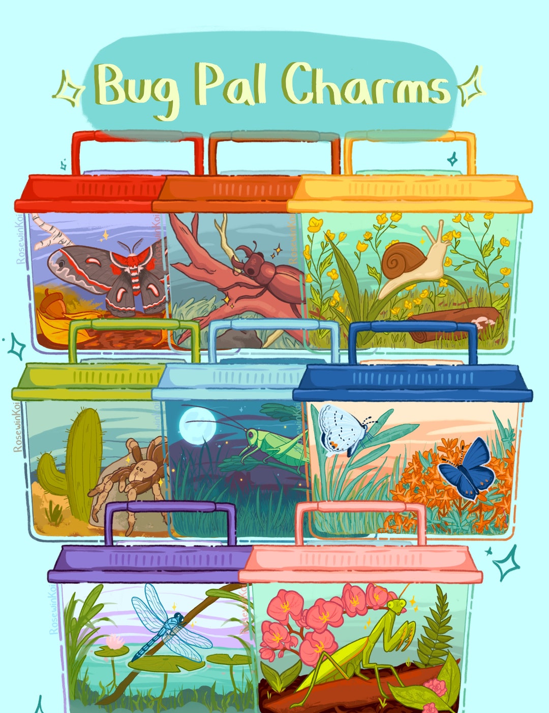 Bug Pals Acrylic Keychain Charms - Etsy