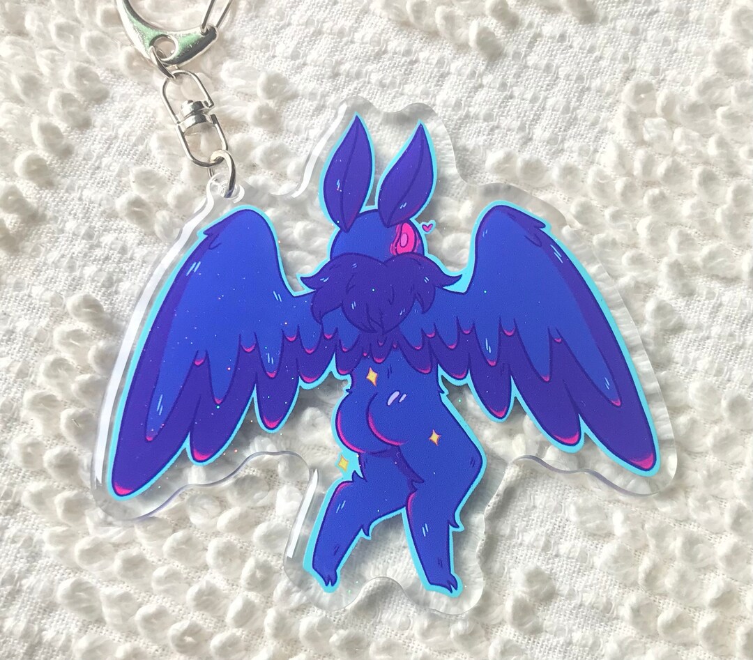 Mothman Cheeked up Charm Funny Cryptid Keychain - Etsy