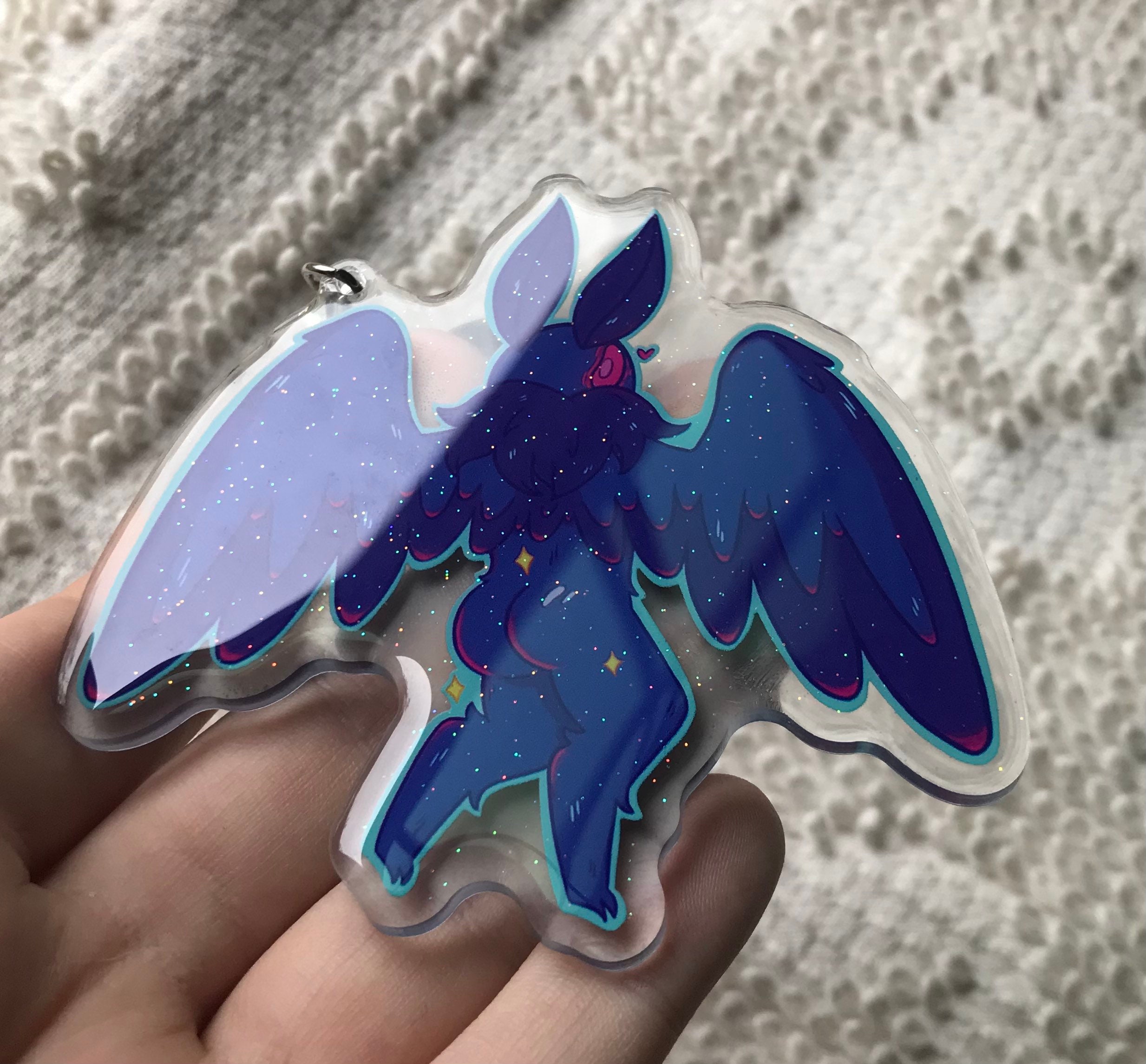 Mothman Cheeked up Charm Funny Cryptid Keychain - Etsy