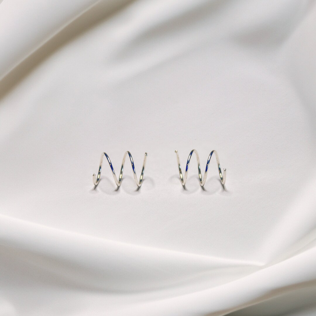 Sterling Silver Triple Hoop Earrings | Faux Double Hoops | Three Hoops ...