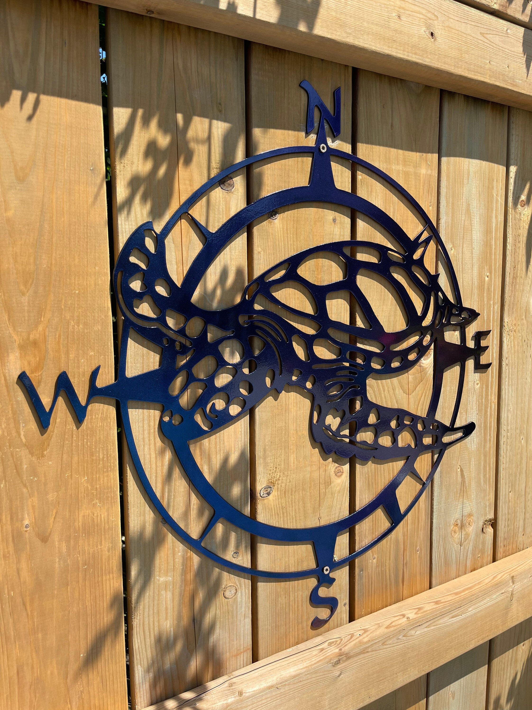 Steel Sea Turtle Compass 22 Inch Black | Etsy