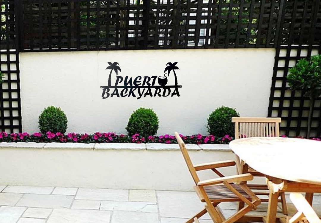 Metal Sign Puerto Backyarda 14-24 Inch Black - Etsy Canada