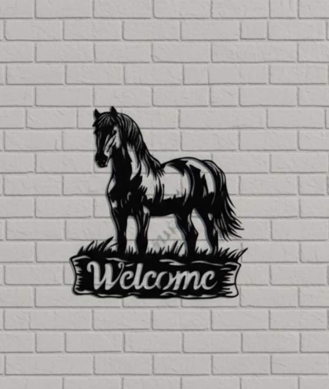 Horse Welcome Metal Sign: Ranch, Farmhouse, Stable Decor - Etsy