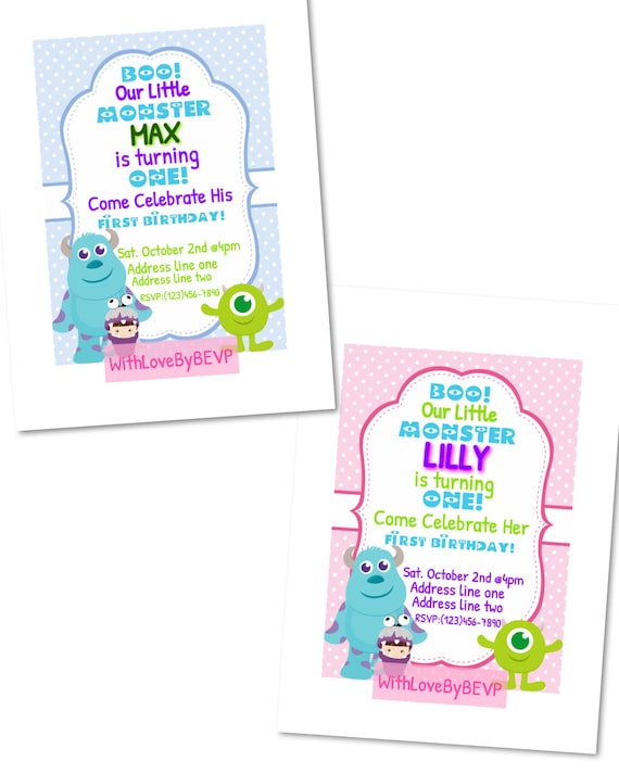 Monsters Inc. Birthday Invite | Etsy