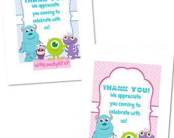 Monster Inc Thank You Card - Etsy