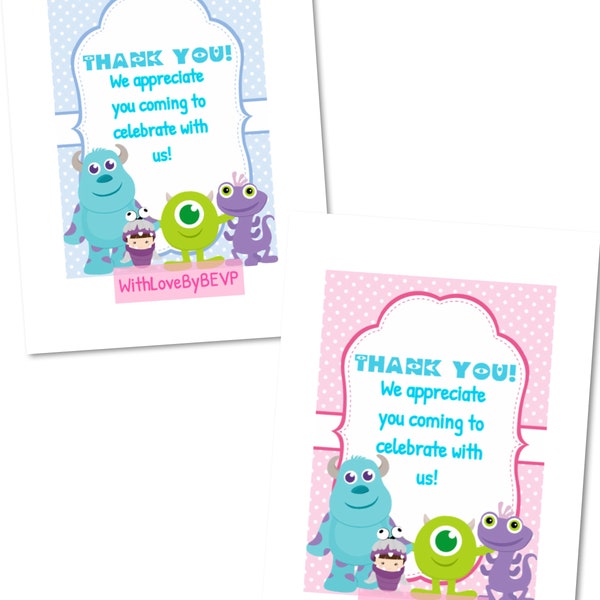 Monster Inc Thank You Cards - Etsy