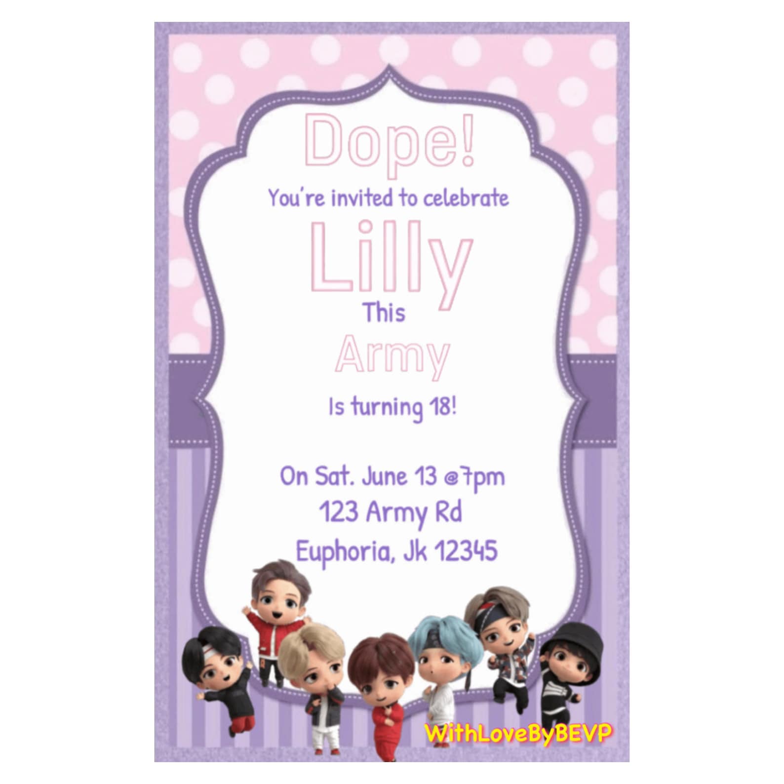 BTS Party Invite - Etsy