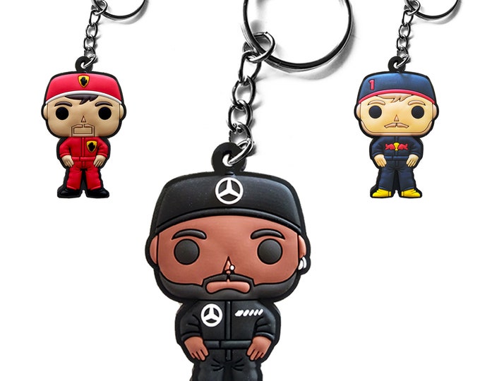 F1 Formula One Keychain Drivers Lewis Hamilton, Max Verstappen, Charles ...