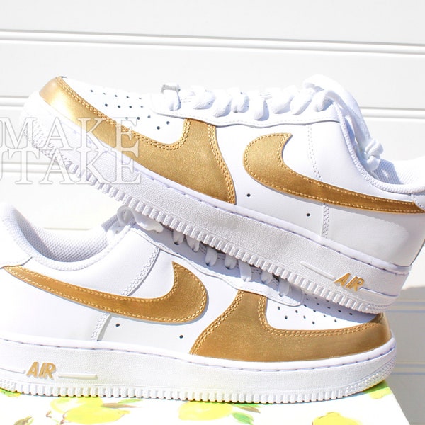 Metallic Gold Air Force 1 - Etsy