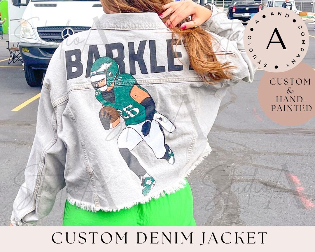 Football Denim Jacket | Handpainted | Custom - Etsy