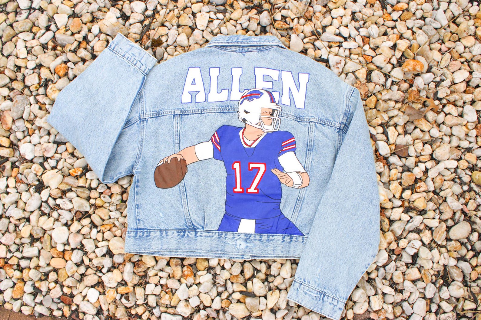 Football Denim Jacket | Handpainted | Custom - Etsy